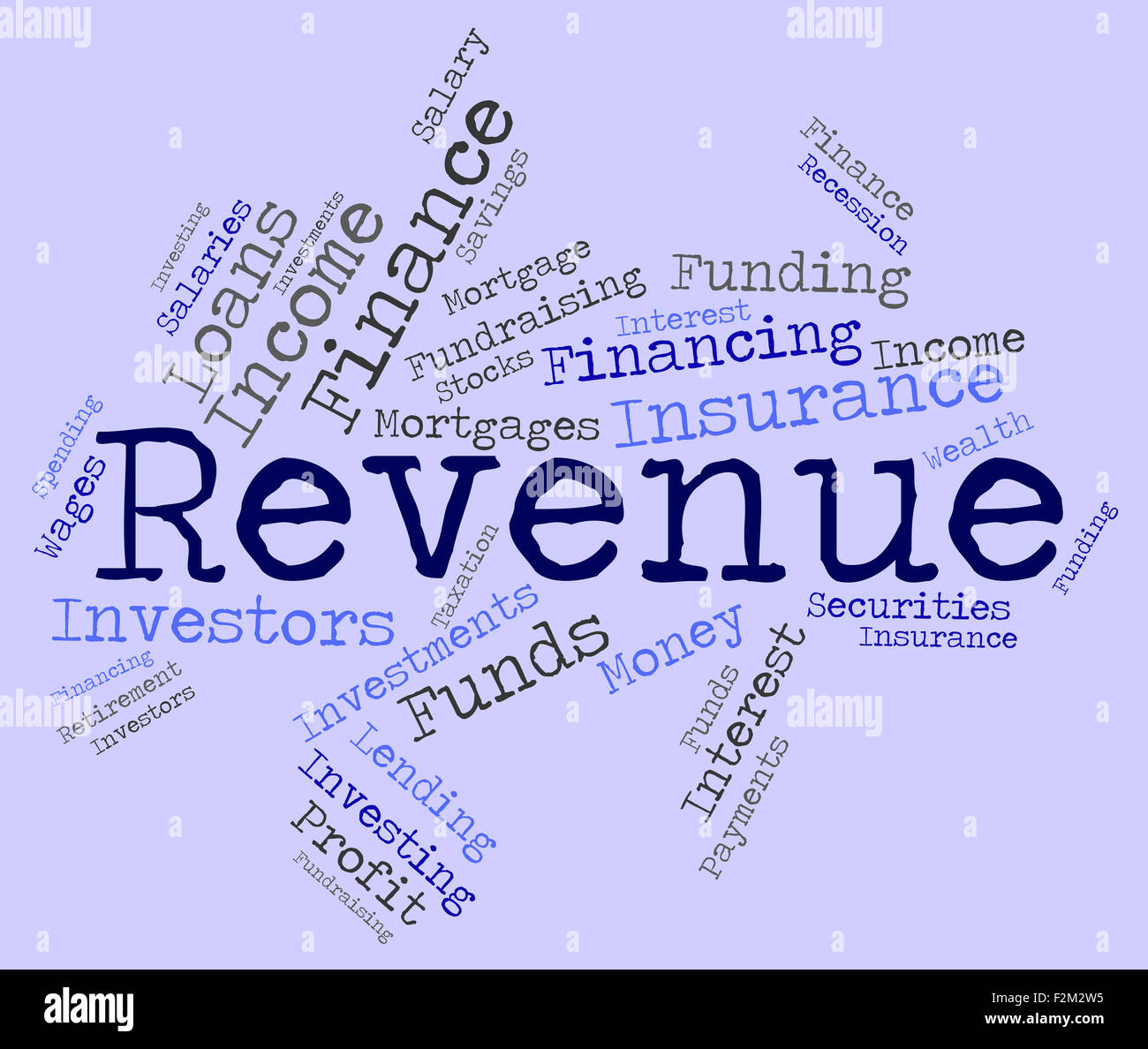 Revenue Word Indicating Wages Revenues And Earnings Stock Photo - Alamy