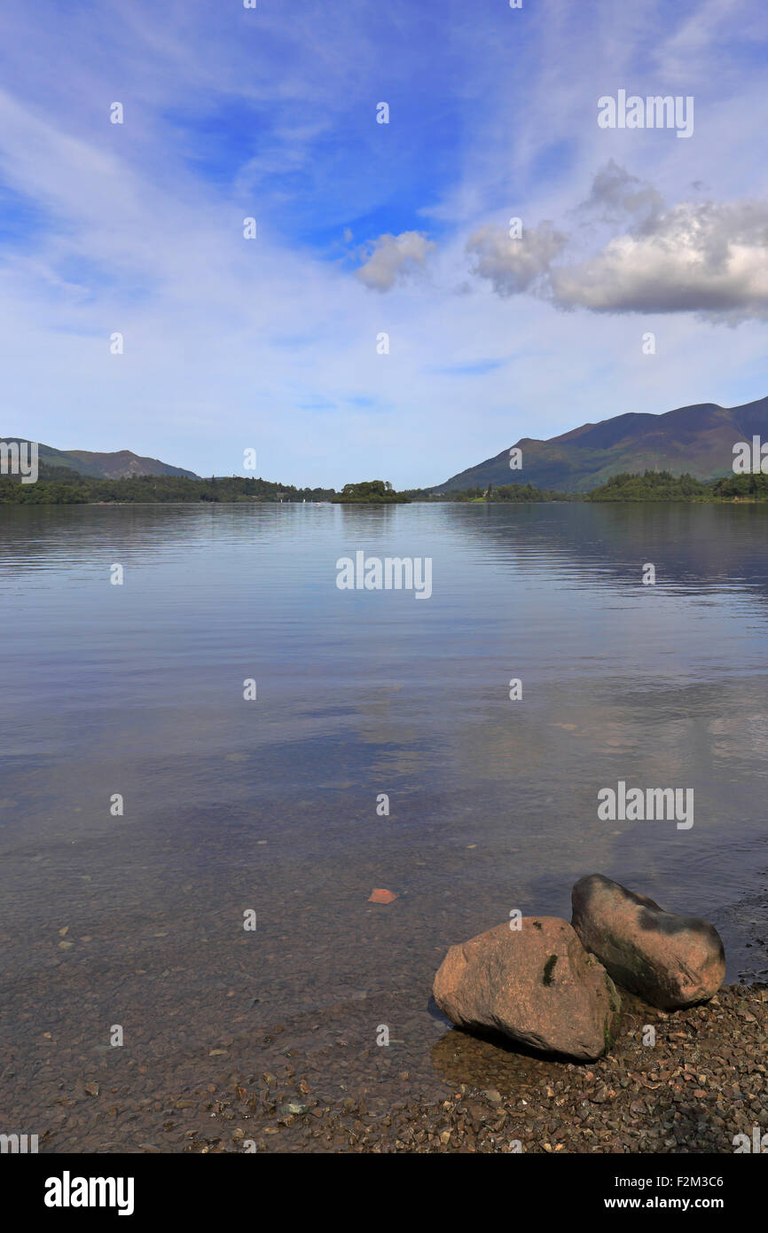 Derwent Water from Barrow Bay near Keswick, Cumbria, Lake District ...