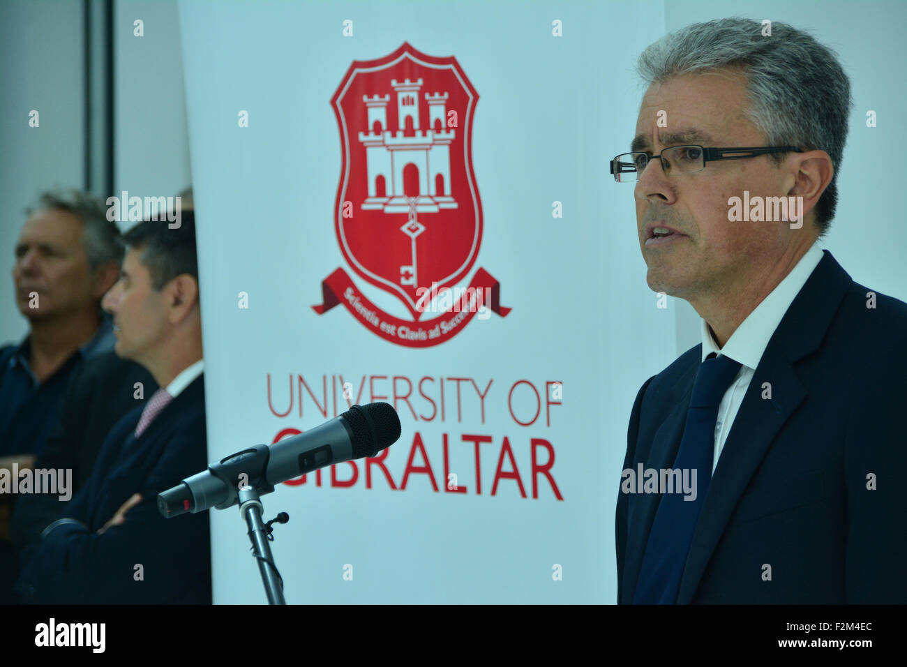 Gibraltar. 21st September, 2015. Minister for Education Gilbert Licudi ...