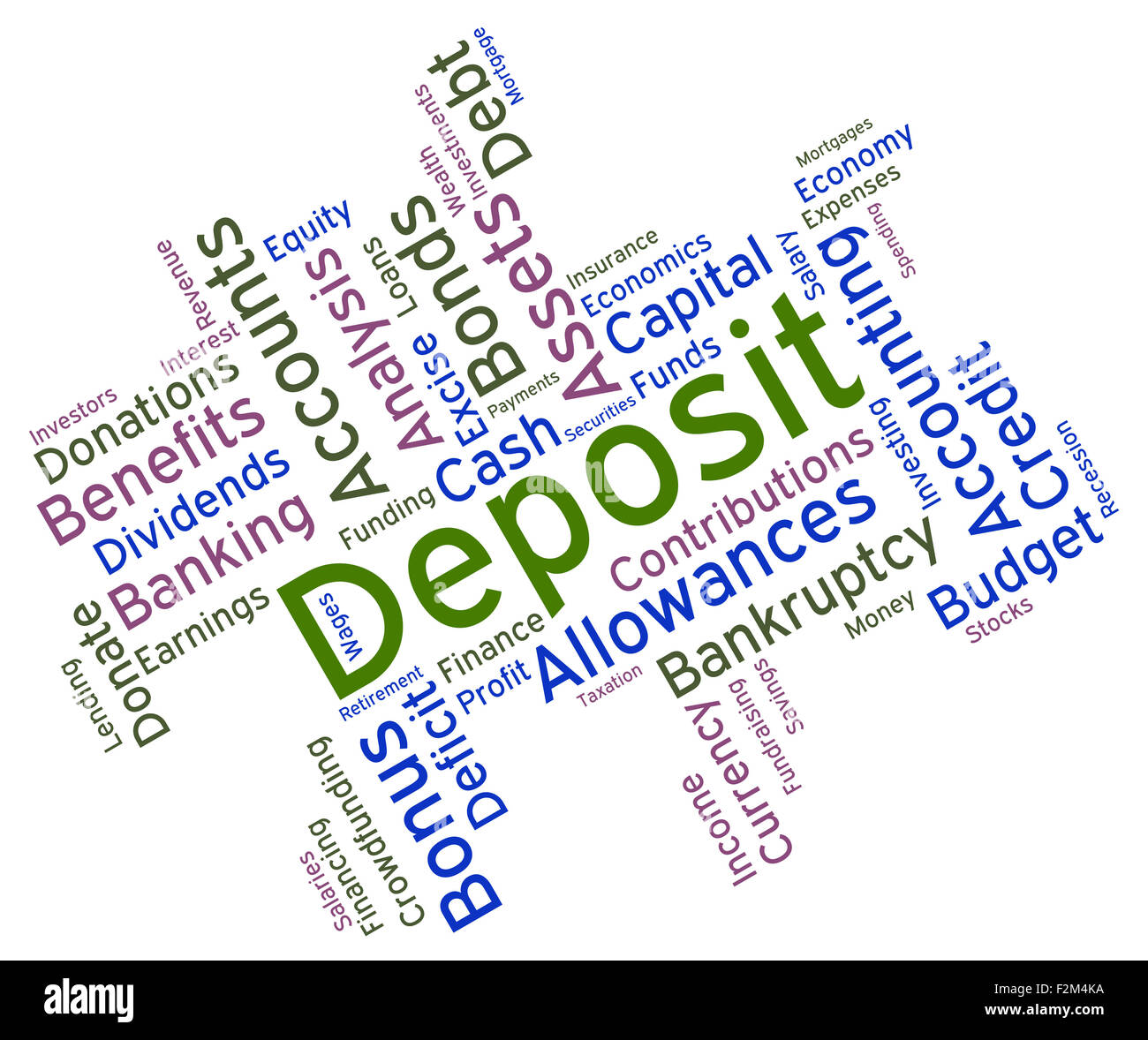 Deposit Word Indicating Part Payments And Words Stock Photo - Alamy