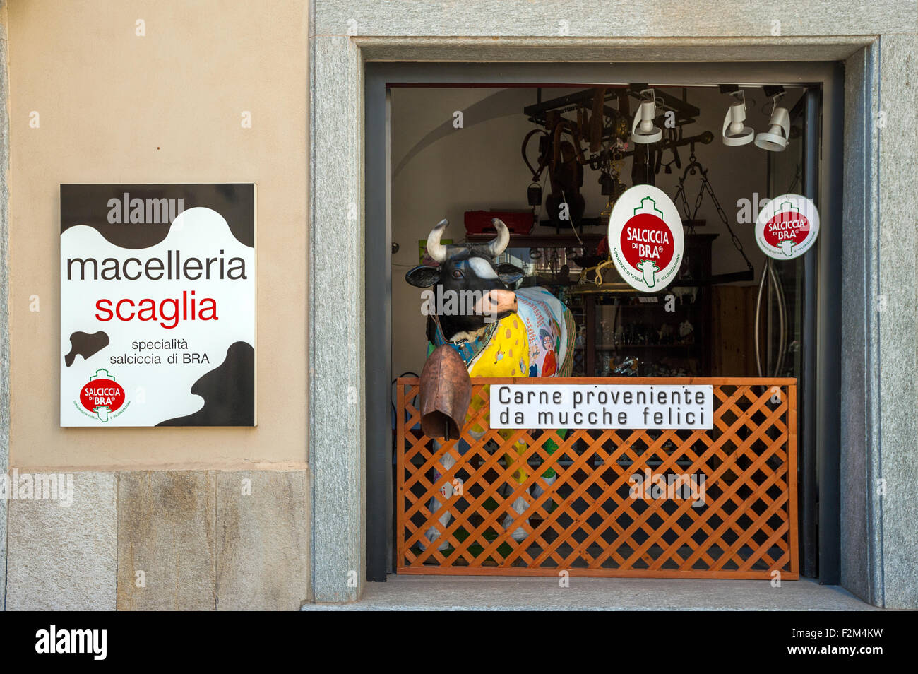 Italy Piedmont Bra butcher shop Scaglia Stock Photo - Alamy