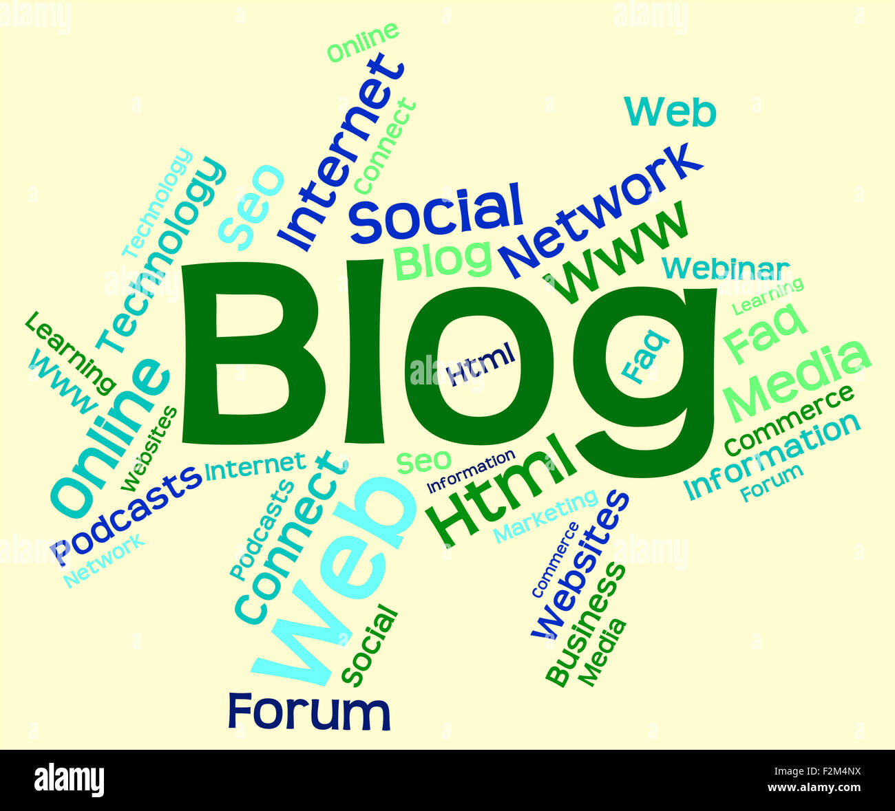 Blog Word Showing Words Online And Site Stock Photo - Alamy
