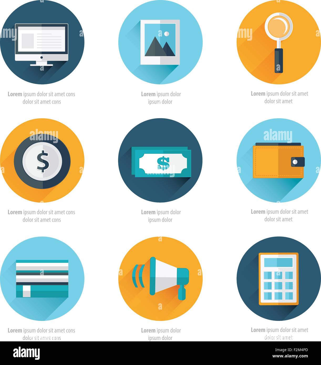 Set of flat design icons Stock Vector Image & Art - Alamy