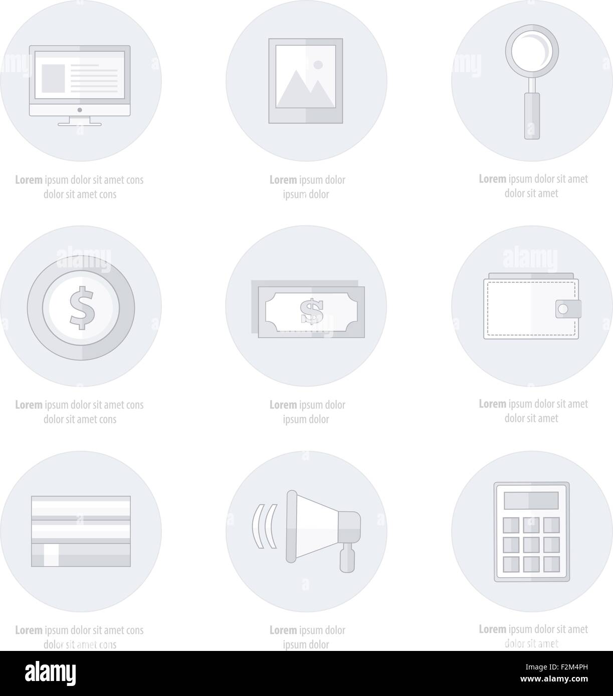 Set of flat design icons white color Style Stock Vector Image & Art - Alamy