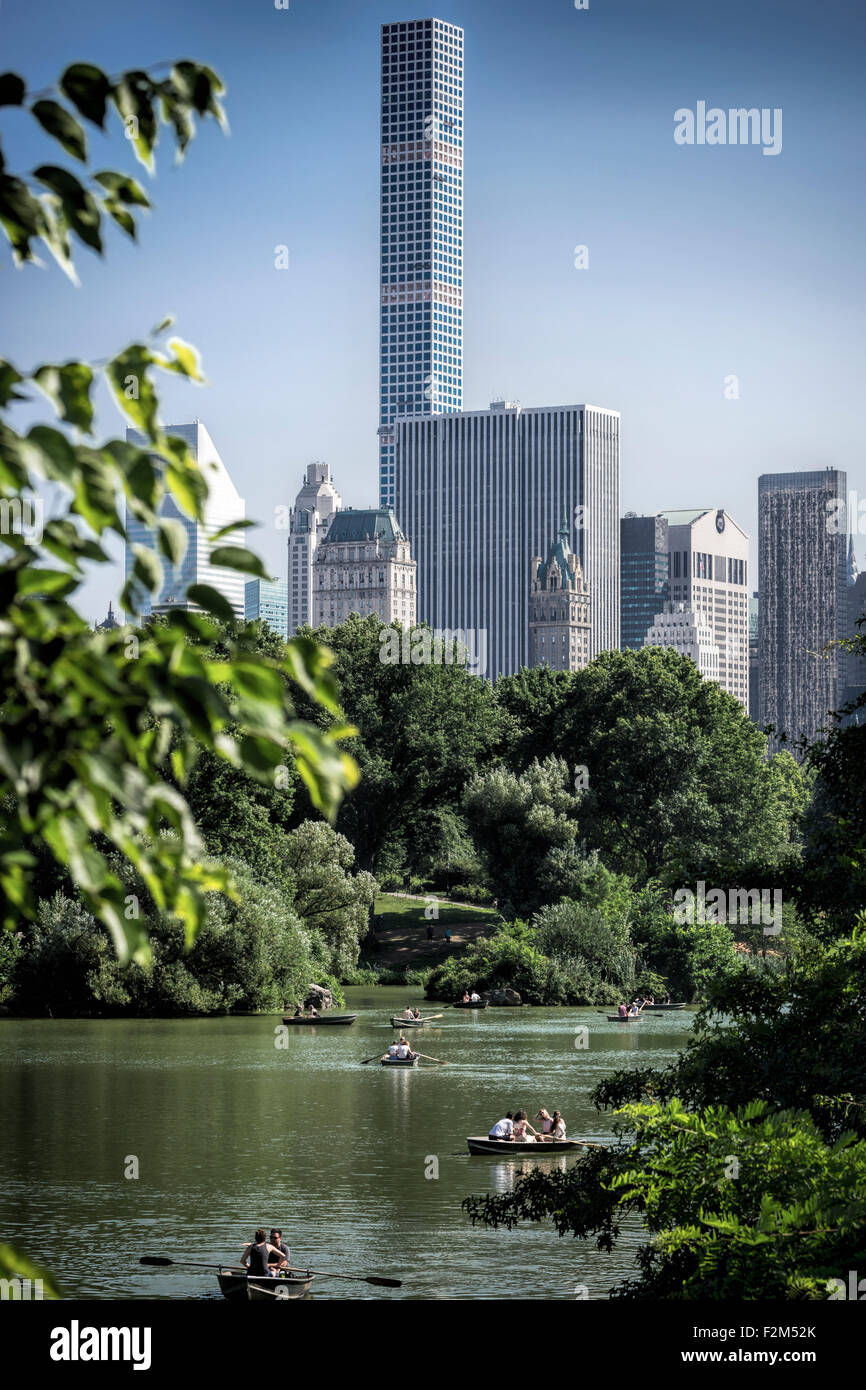 USA, New York City, People rowing on Central Park lake Stock Photo - Alamy