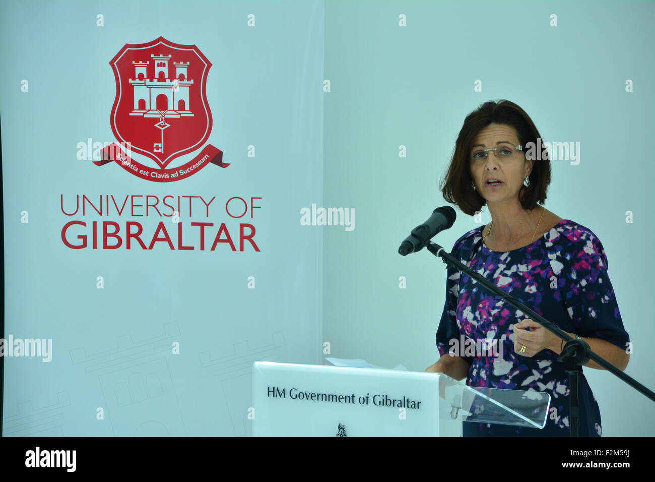 Gibraltar. 21st September, 2015. Minister for Education Gilbert Licudi ...