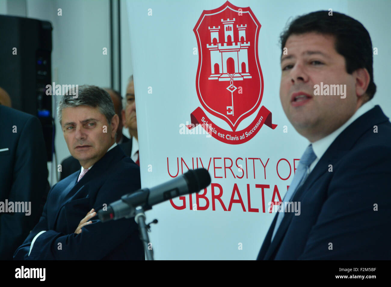 Gibraltar. 21st September, 2015. Minister for Education Gilbert Licudi ...