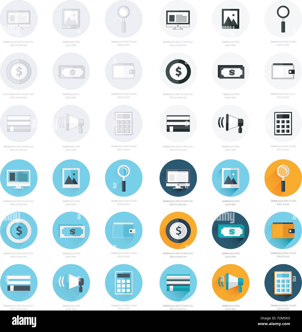 flat design icons set 4 Styles Stock Vector Image & Art - Alamy