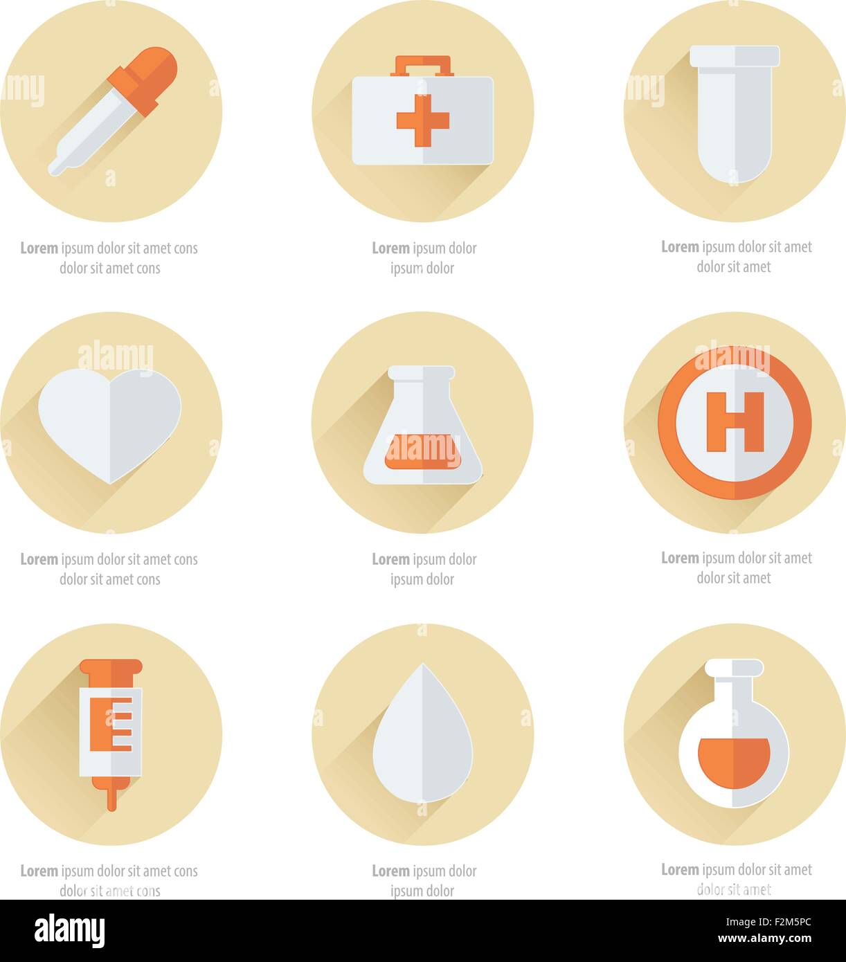 medical Flat Icons Design 2 color Stock Vector Image & Art - Alamy