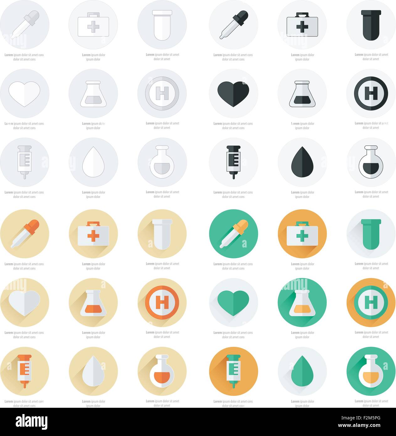 medical Flat Icons Design set Stock Vector Image & Art - Alamy