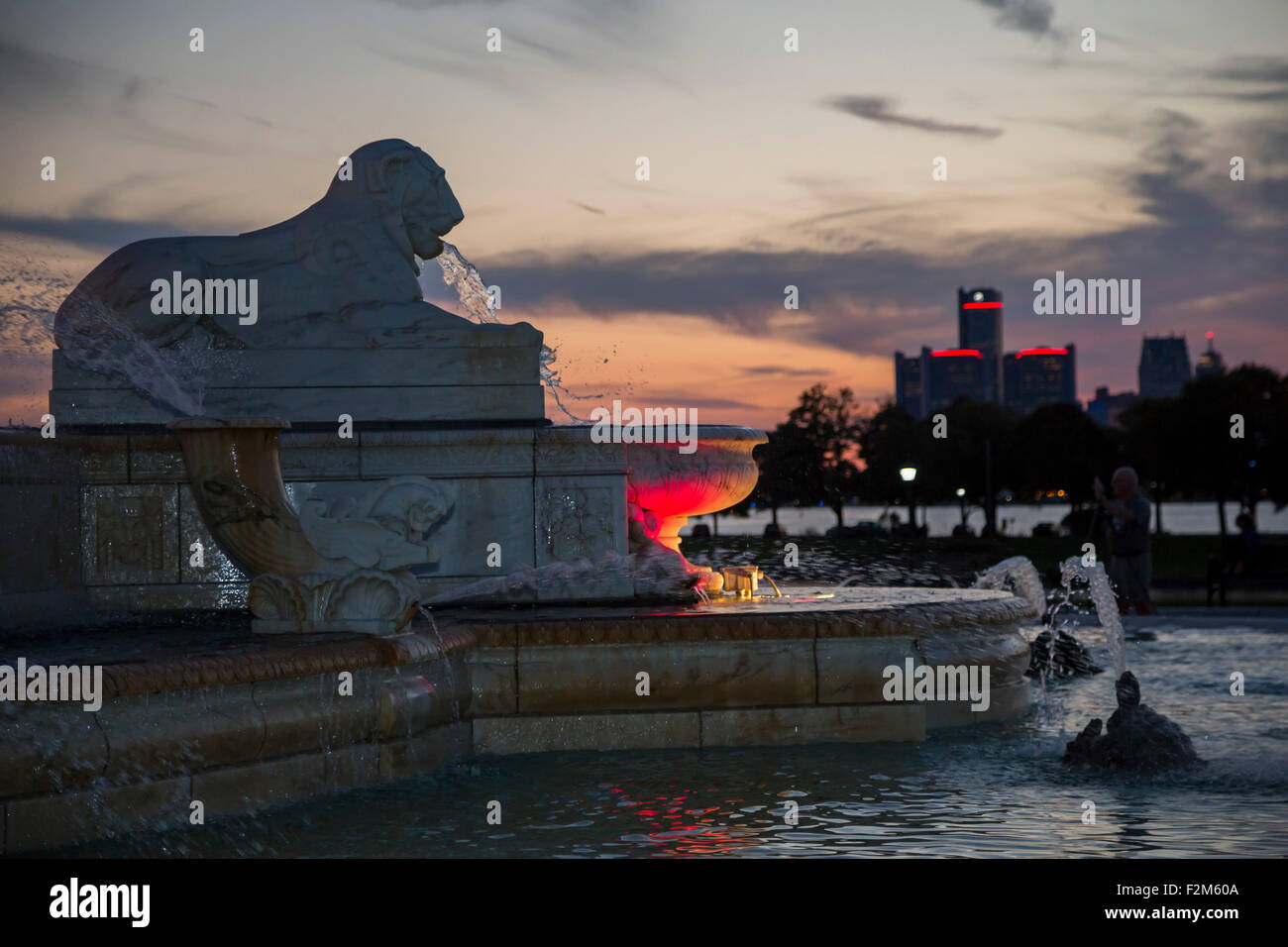 Detroit, Michigan - Detail of the James Scott Memorial Fountain on ...