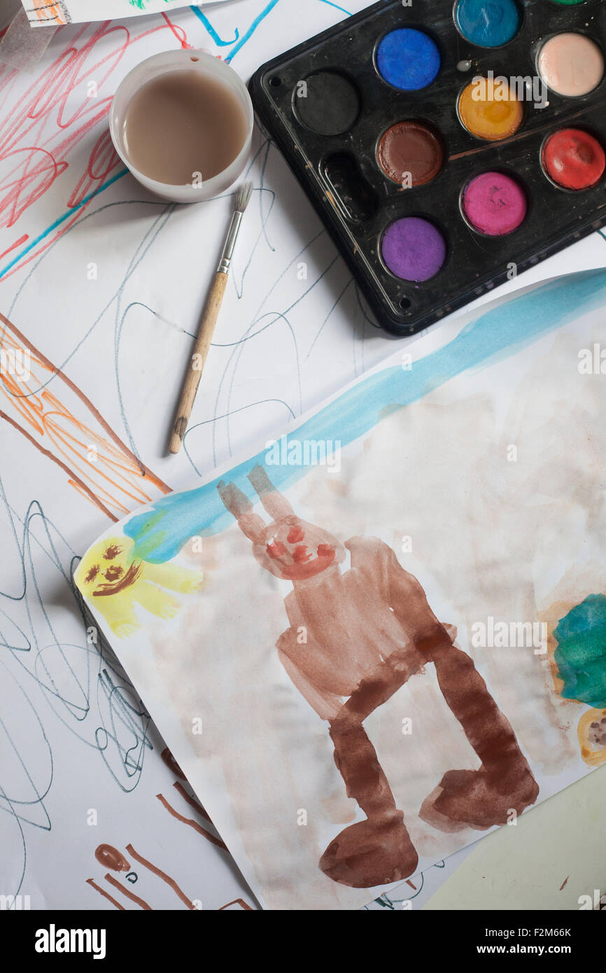 Childrens Watercolour Painting High Resolution Stock Photography and ...