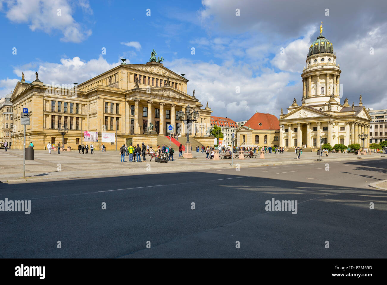 Germany, Berlin, Gendarmenmarkt with concert hall, Franzoesischer Dom ...