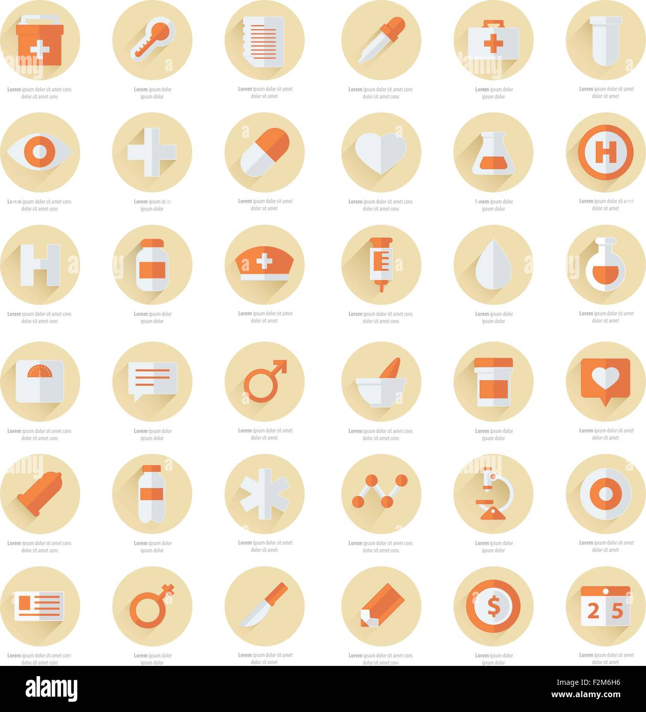 Set of flat Medical icons 2 color styles Stock Vector Image & Art - Alamy