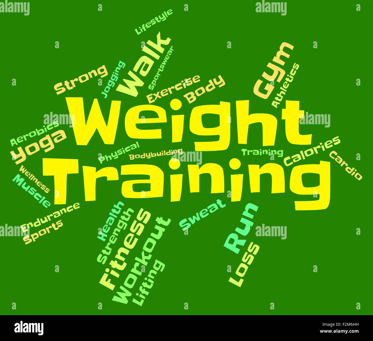 Weight Training Showing Working Out And Wordcloud Stock Photo - Alamy