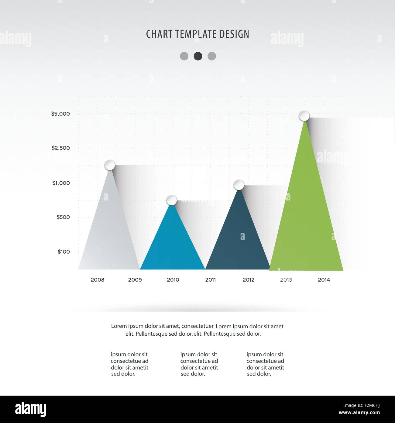 Timetable chart with three graphs showing development over years vector ...