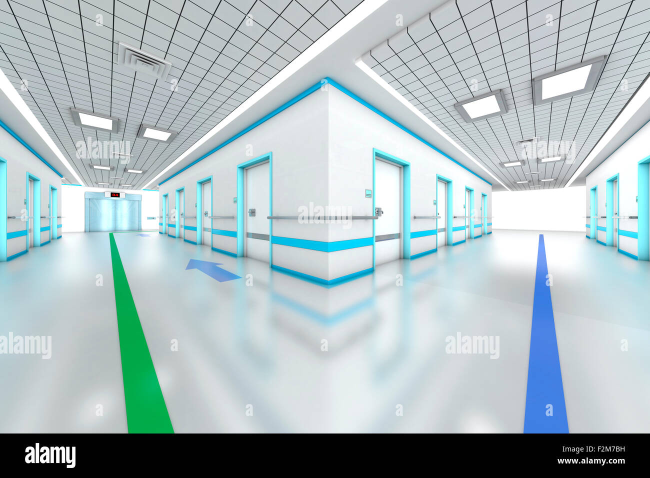 3D rendered illustration, modern hospital Stock Photo - Alamy