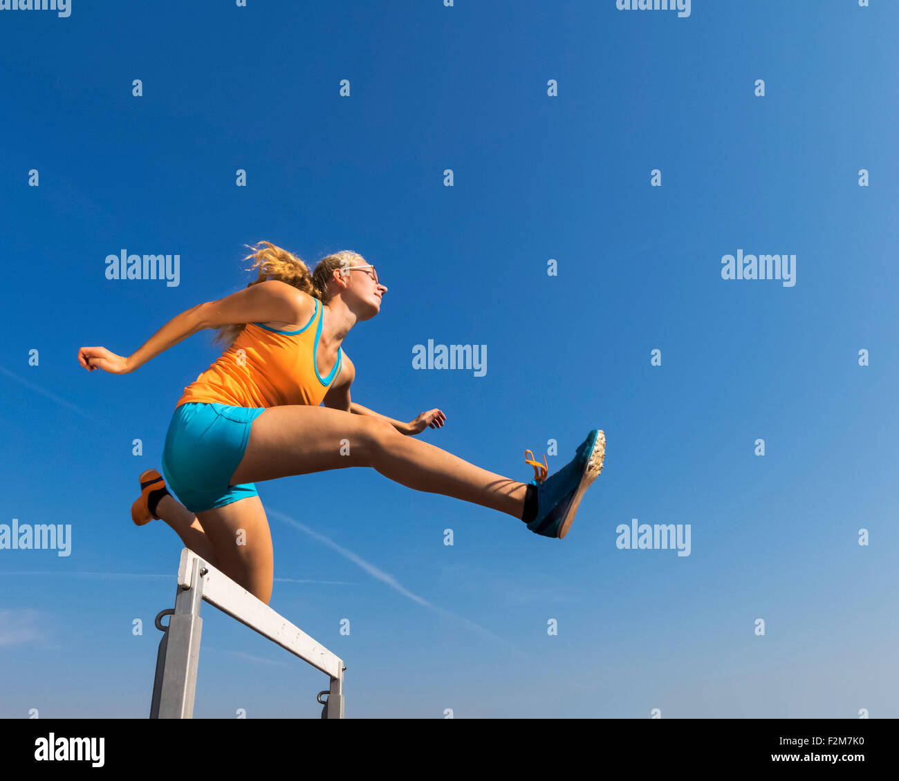 Hurdler low angle hi-res stock photography and images - Alamy