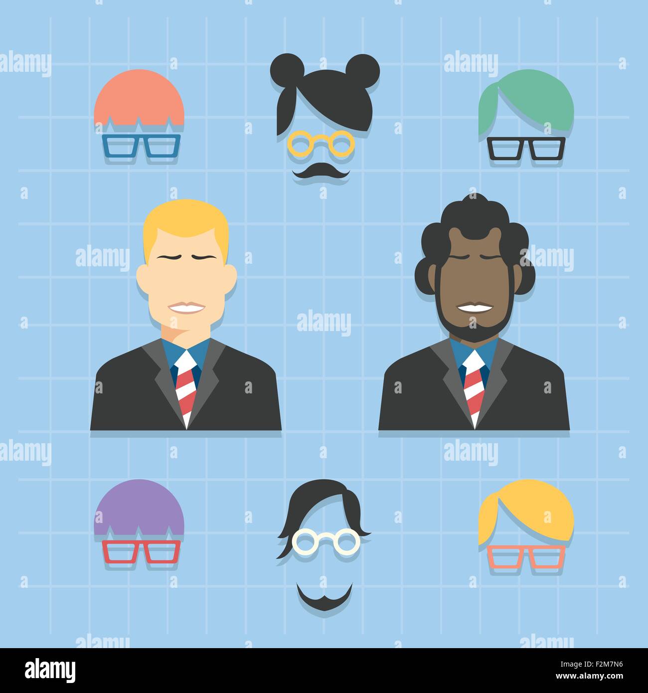 avatar business team icons set Stock Vector Image & Art - Alamy