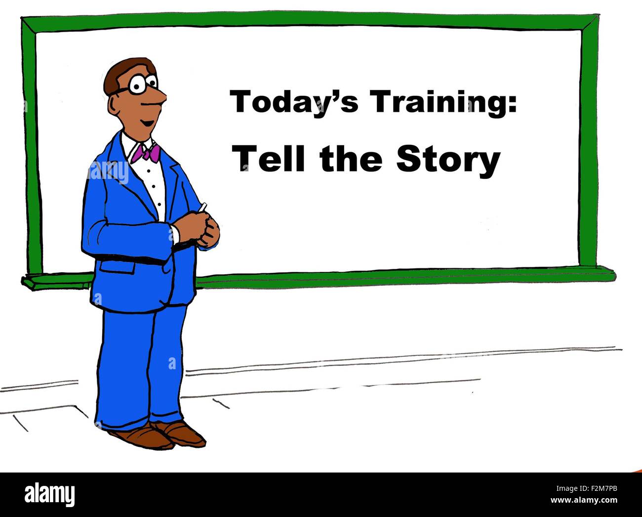 Business cartoon showing black businessman with words, "Today's ...