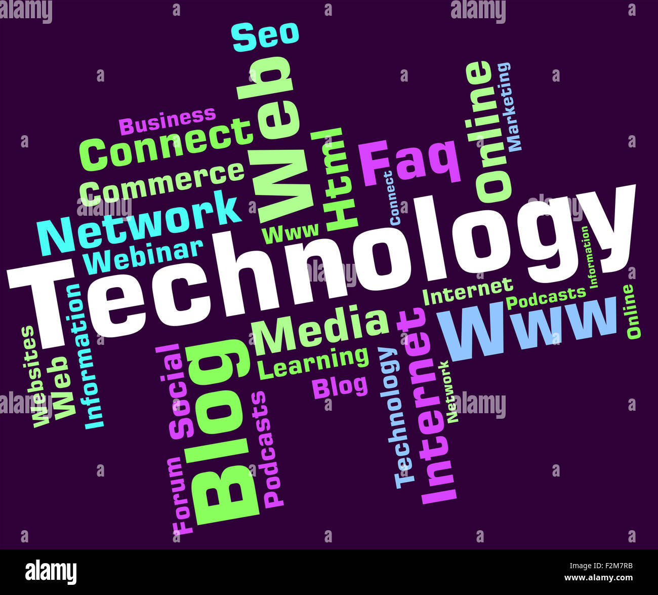 Technology Word Indicating Electronic Words And Hi-Tech Stock Photo - Alamy