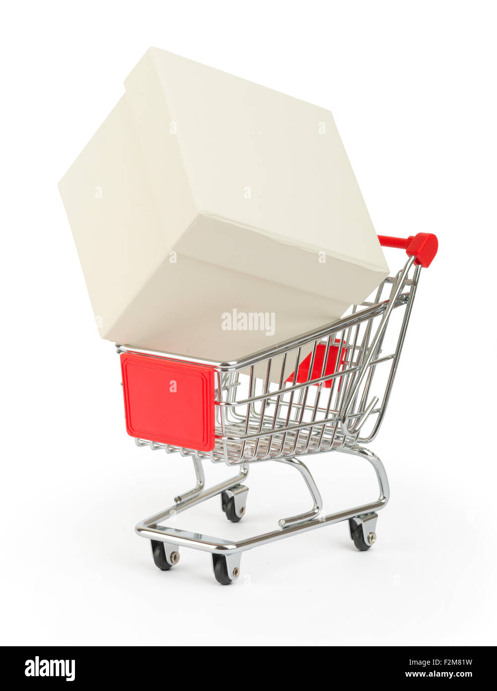 White box in shopping cart Stock Photo - Alamy