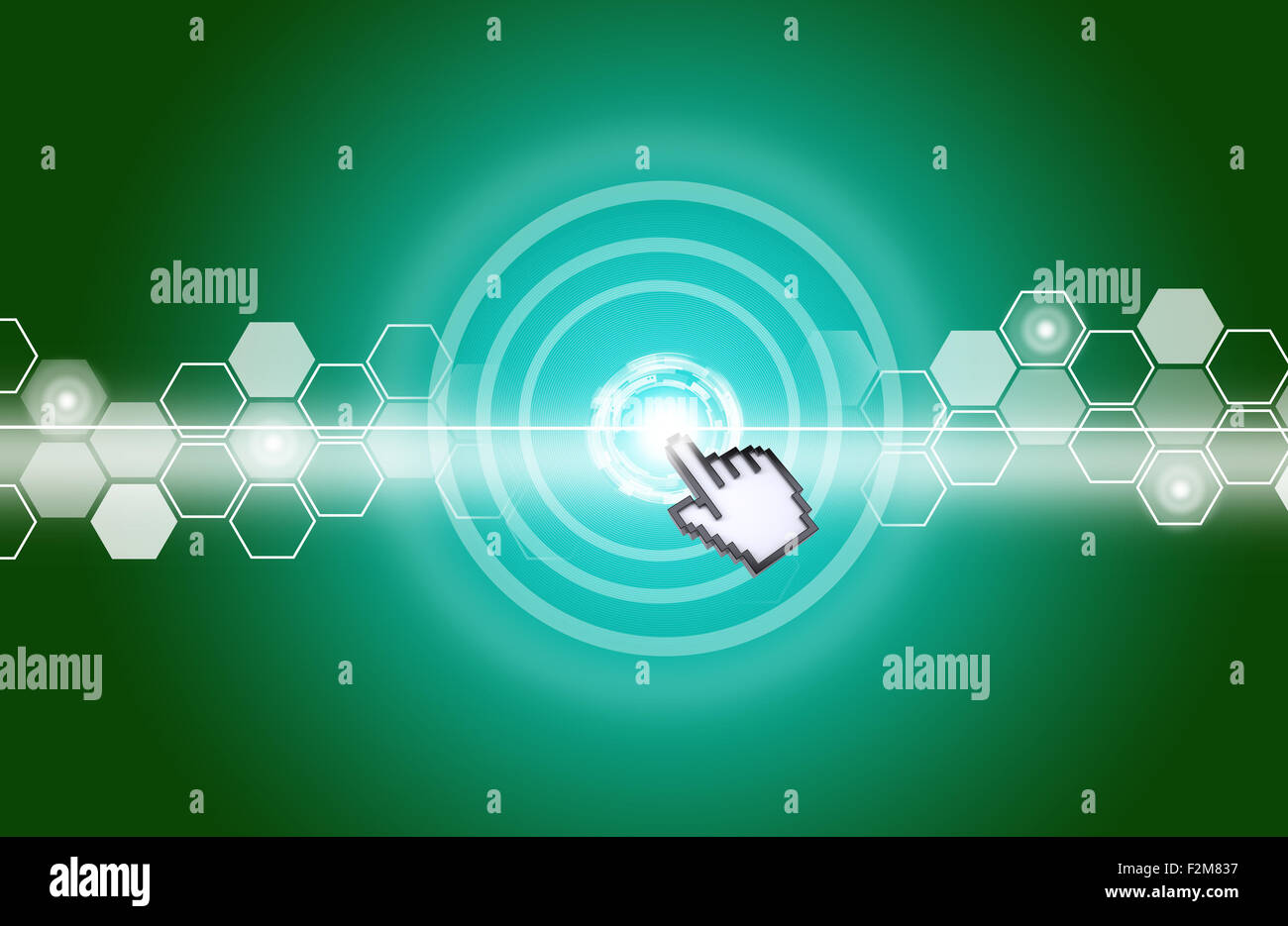 Cursor clicking on button Stock Photo - Alamy