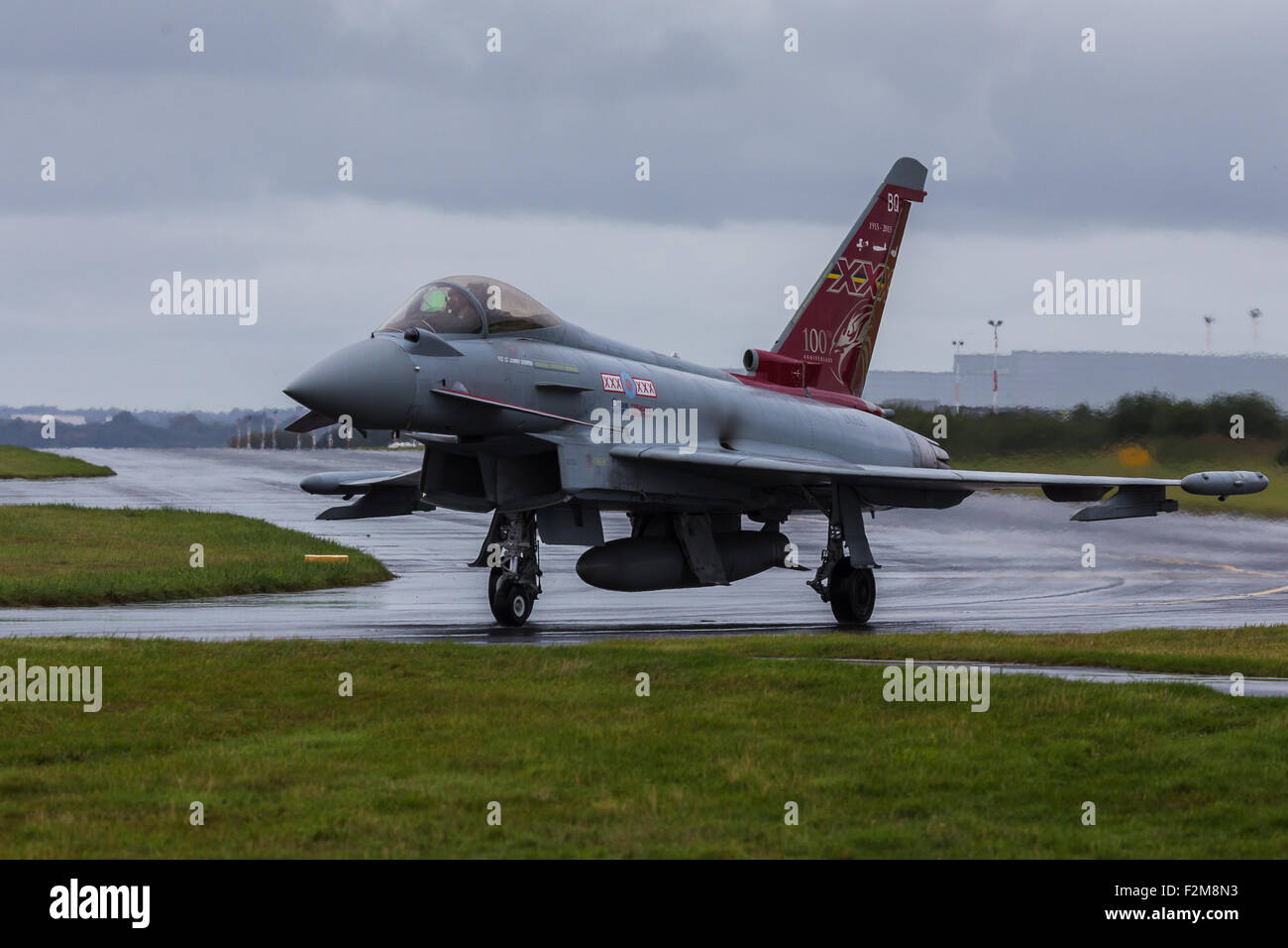 RAF Typhoon taxiing out for take-off Stock Photo - Alamy