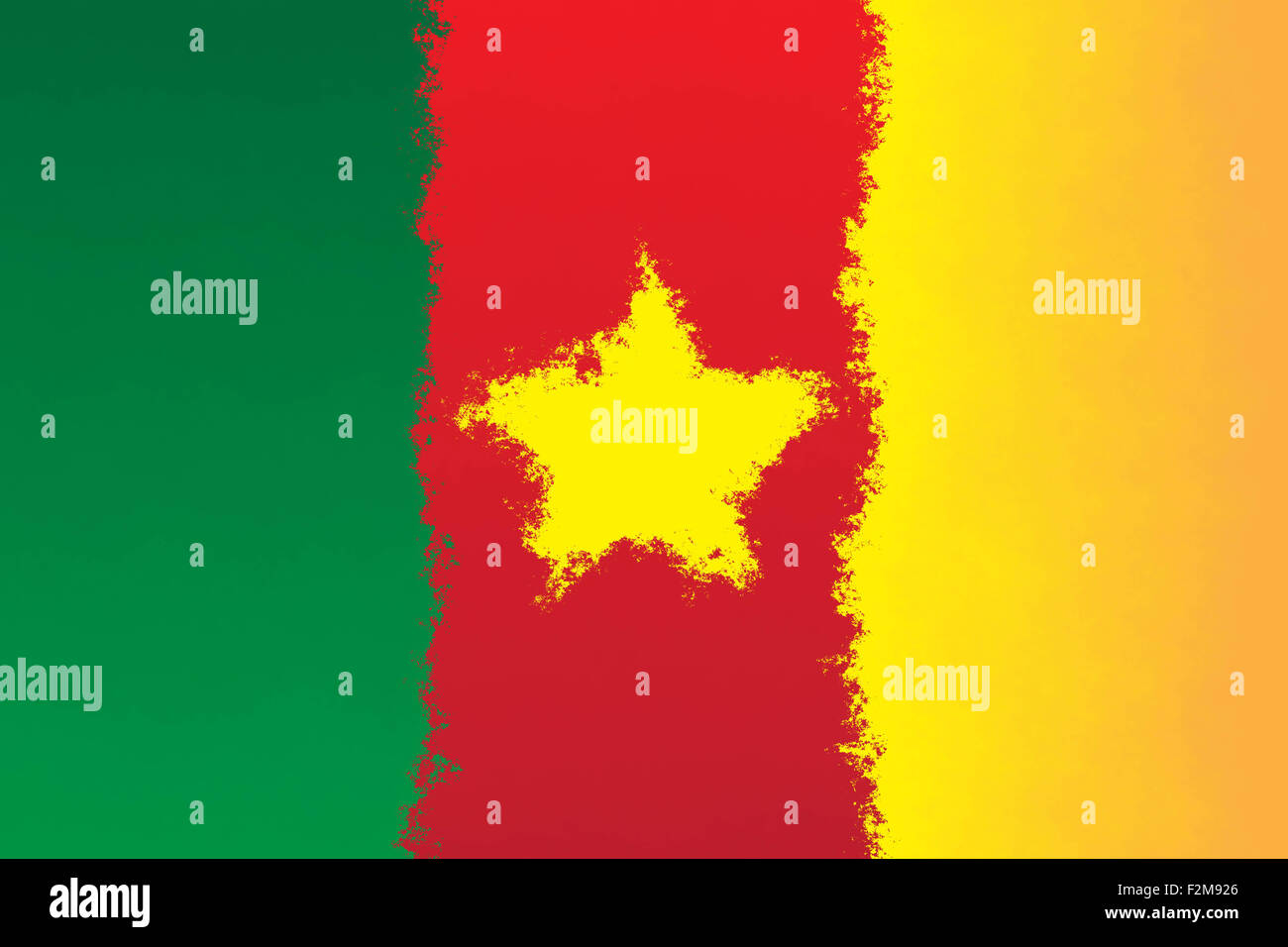 Cameroon flag - grunge designl pattern Stock Photo - Alamy