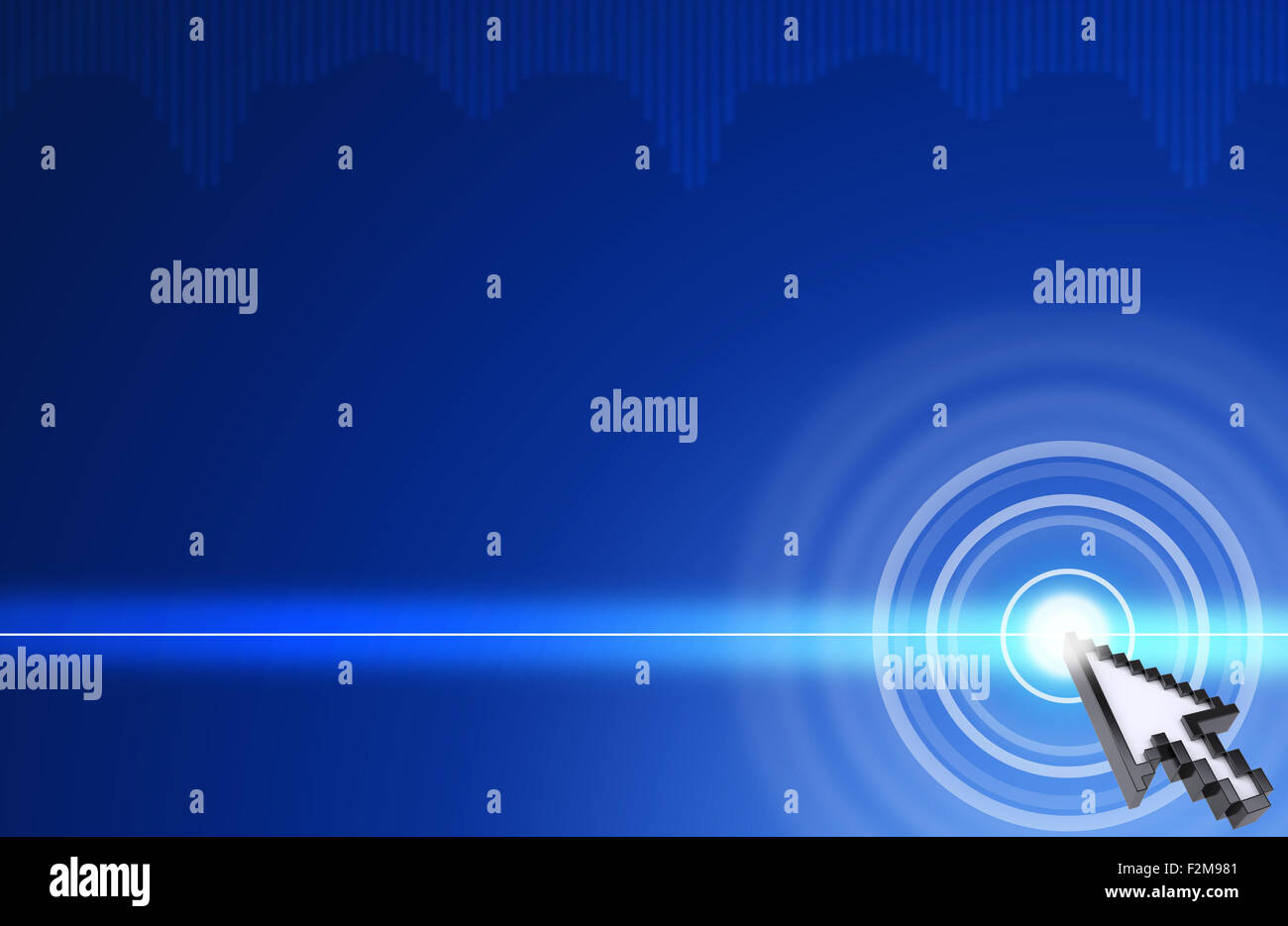 Cursor pressing on virtual blue screen Stock Photo - Alamy