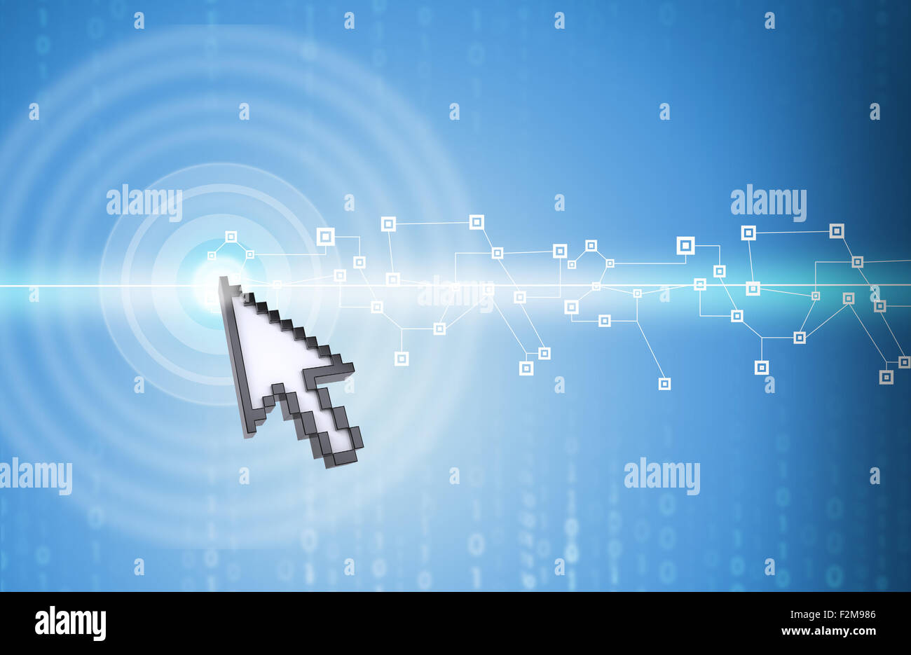 Cursor clicking on virtual screen with numbers Stock Photo - Alamy