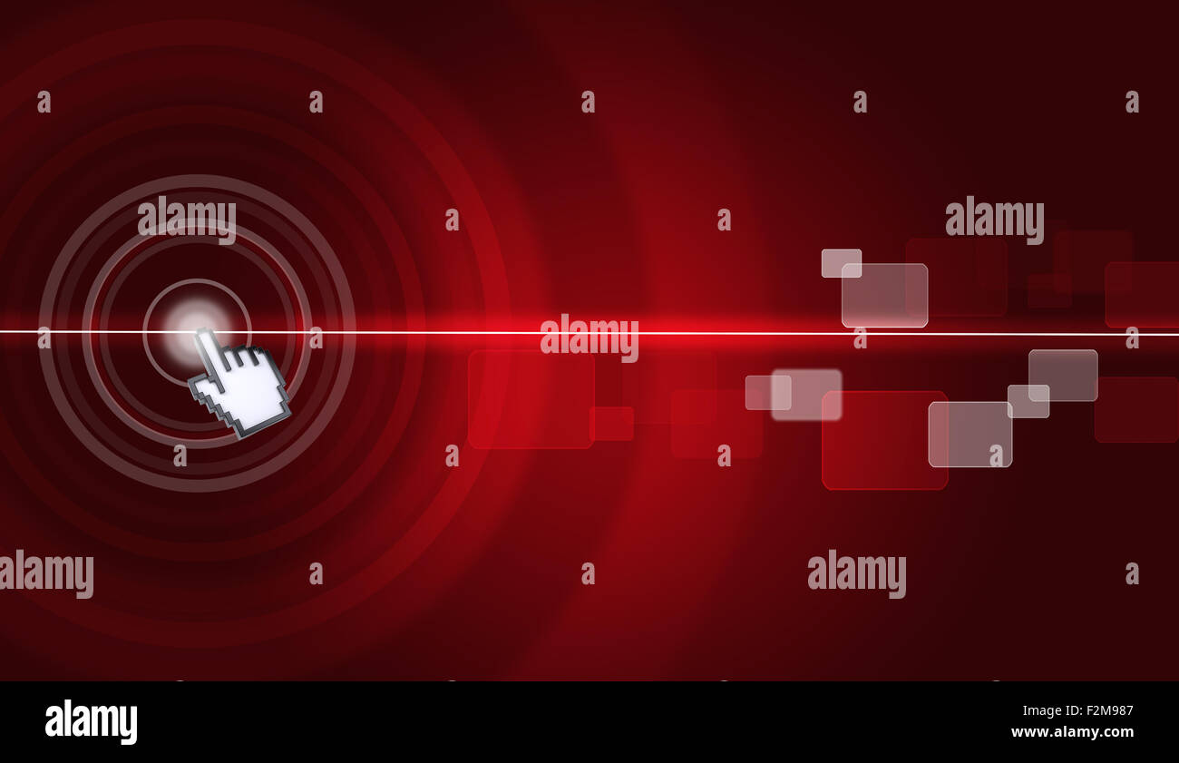 Cursor clicking on virtual screen Stock Photo - Alamy