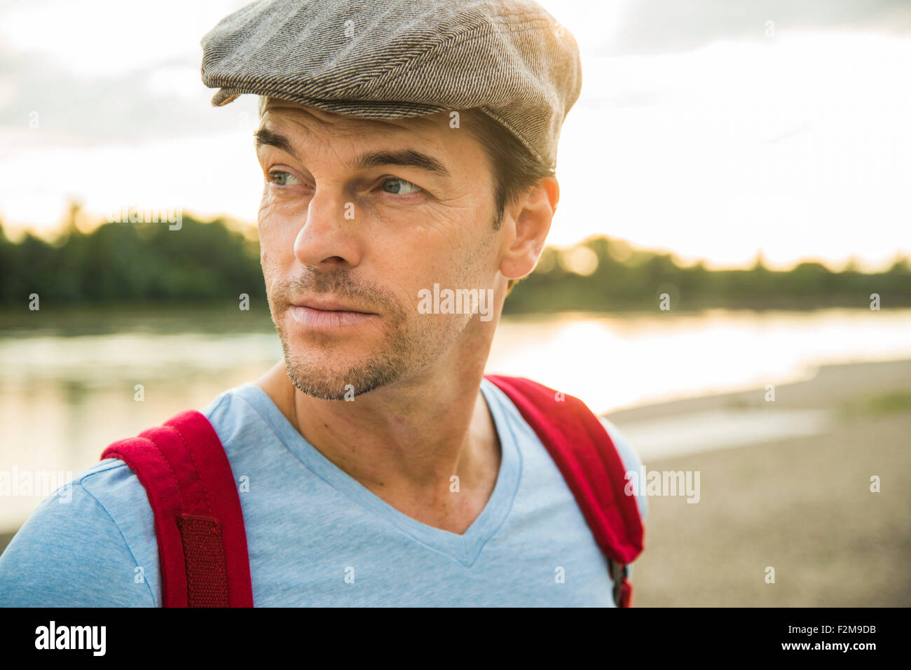 Portrait of man wearing cap Stock Photo - Alamy