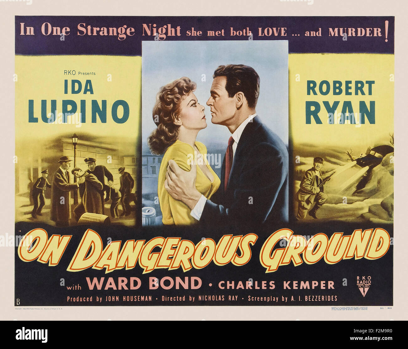 On Dangerous Ground (1952) - Movie Poster Stock Photo - Alamy