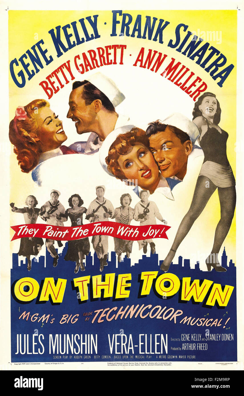 On the Town - Movie Poster Stock Photo - Alamy