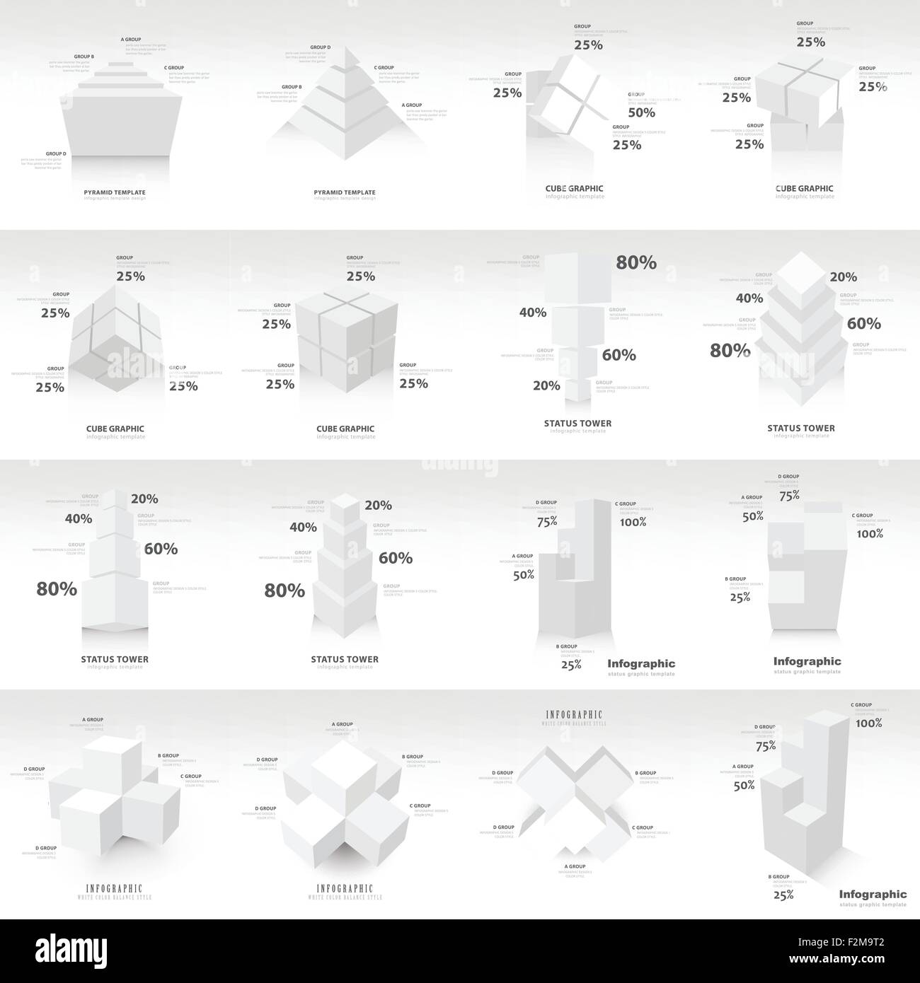 White infographic 3d Graph template Vector Stock Vector Image & Art - Alamy
