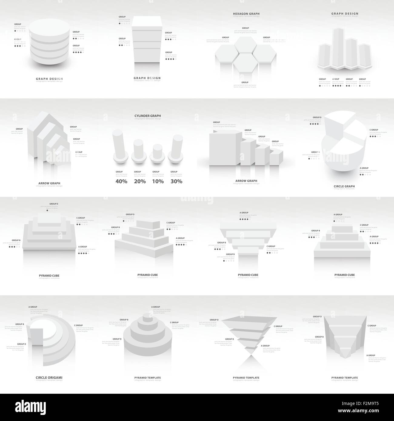 White infographic 3d Graph template Vector Stock Vector Image & Art - Alamy