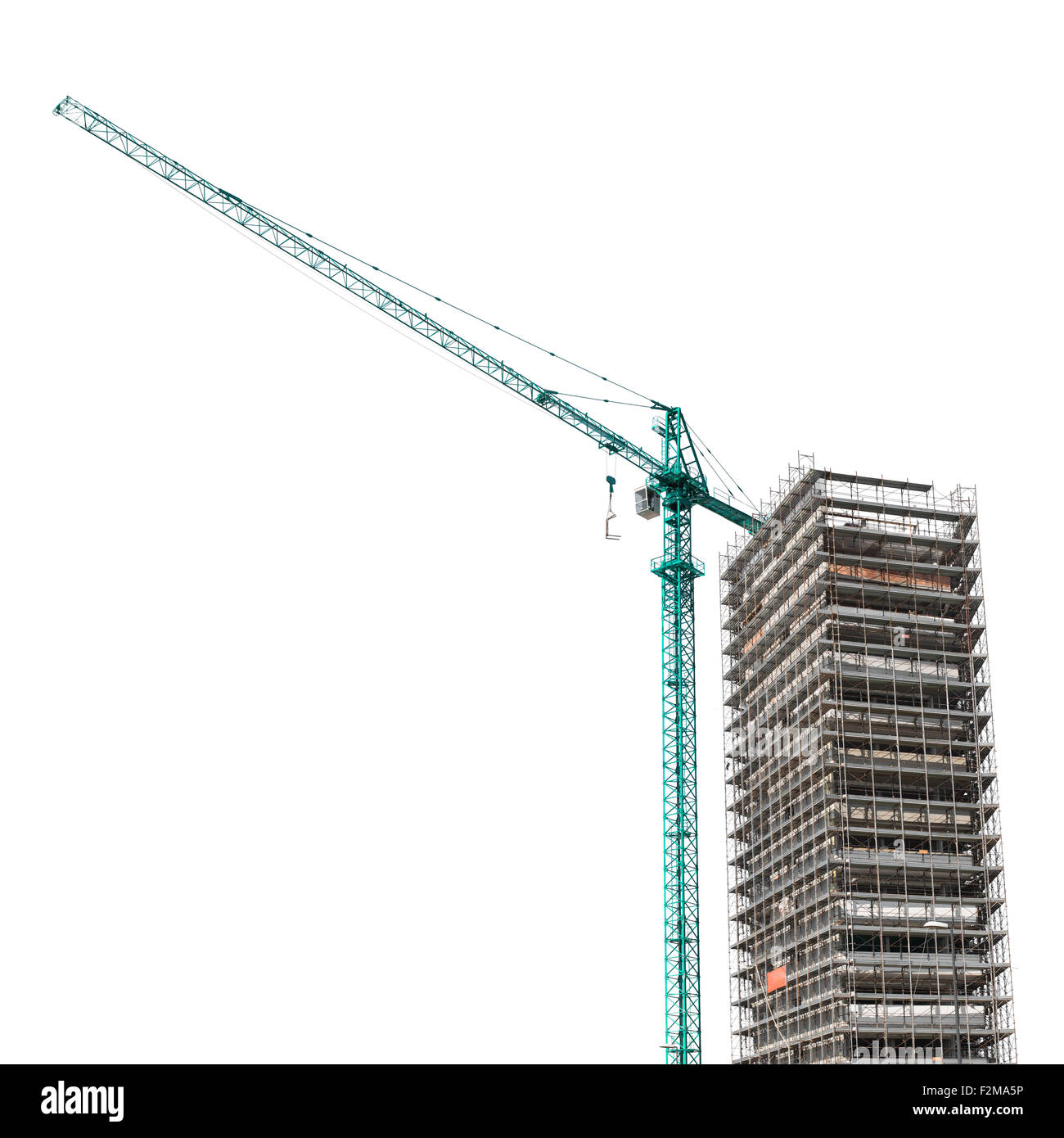 Building structure with crane Stock Photo - Alamy