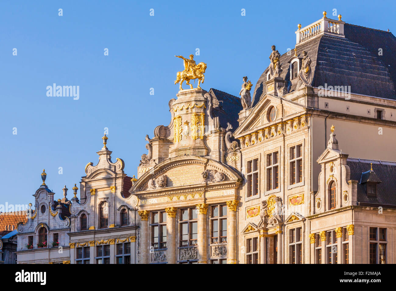 Belgium, Brussels, Guildhall, in the middle Maison de L'Arbre d'Or ...