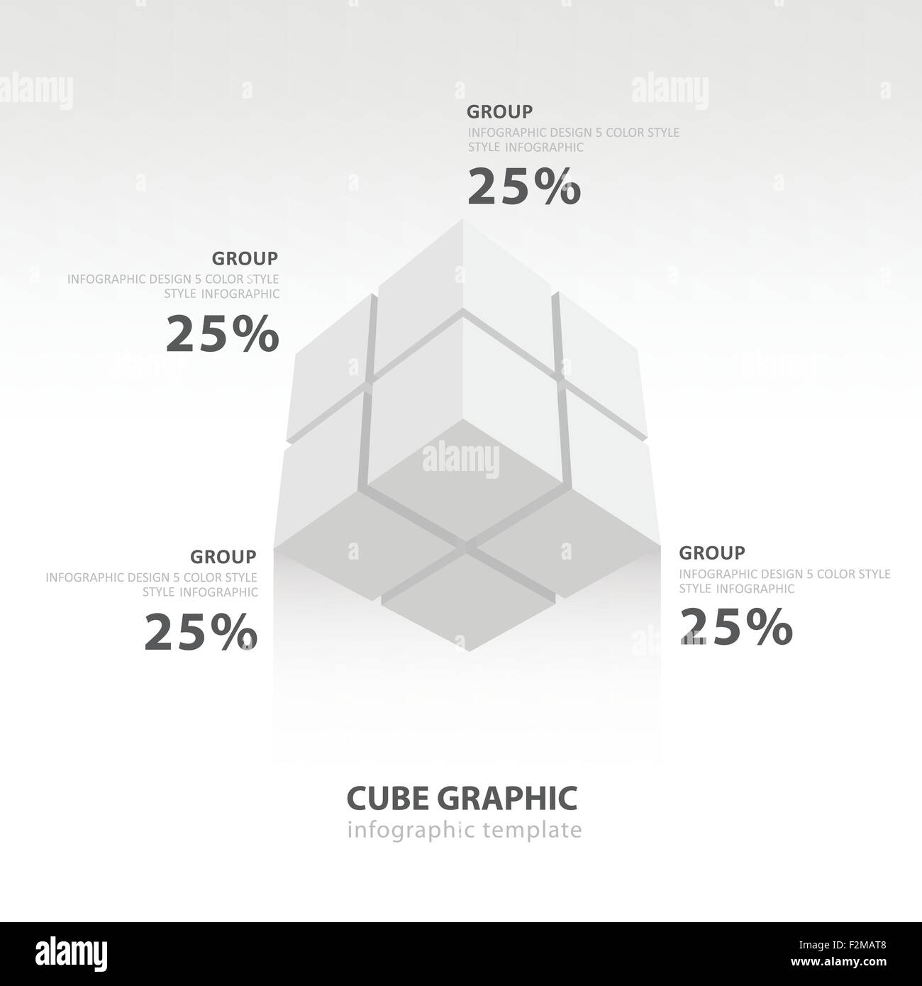 cube infographic template bottom view white color balance Stock Vector ...