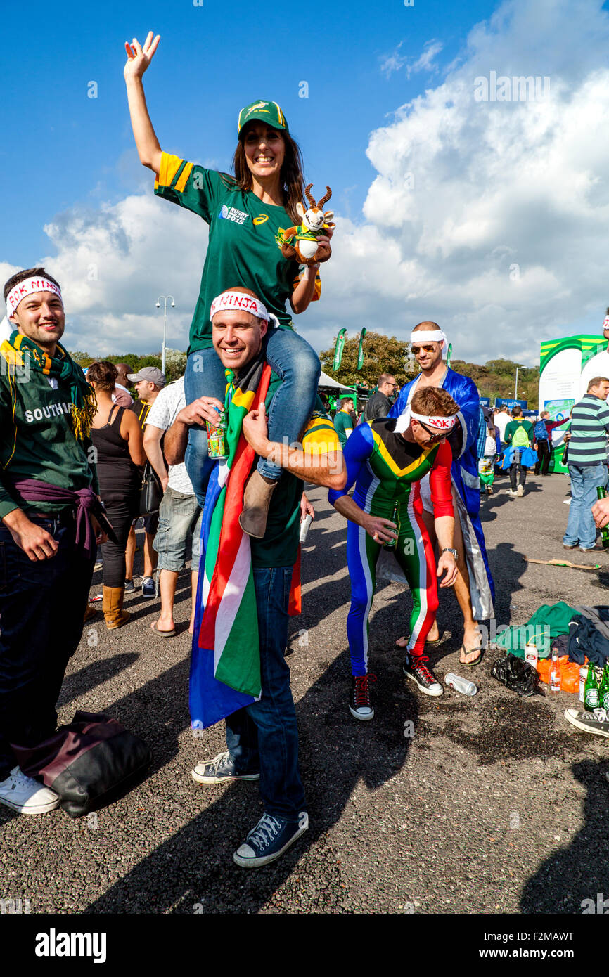 South African Rugby Fans Arrive To Watch Their Team Play Japan In Their ...