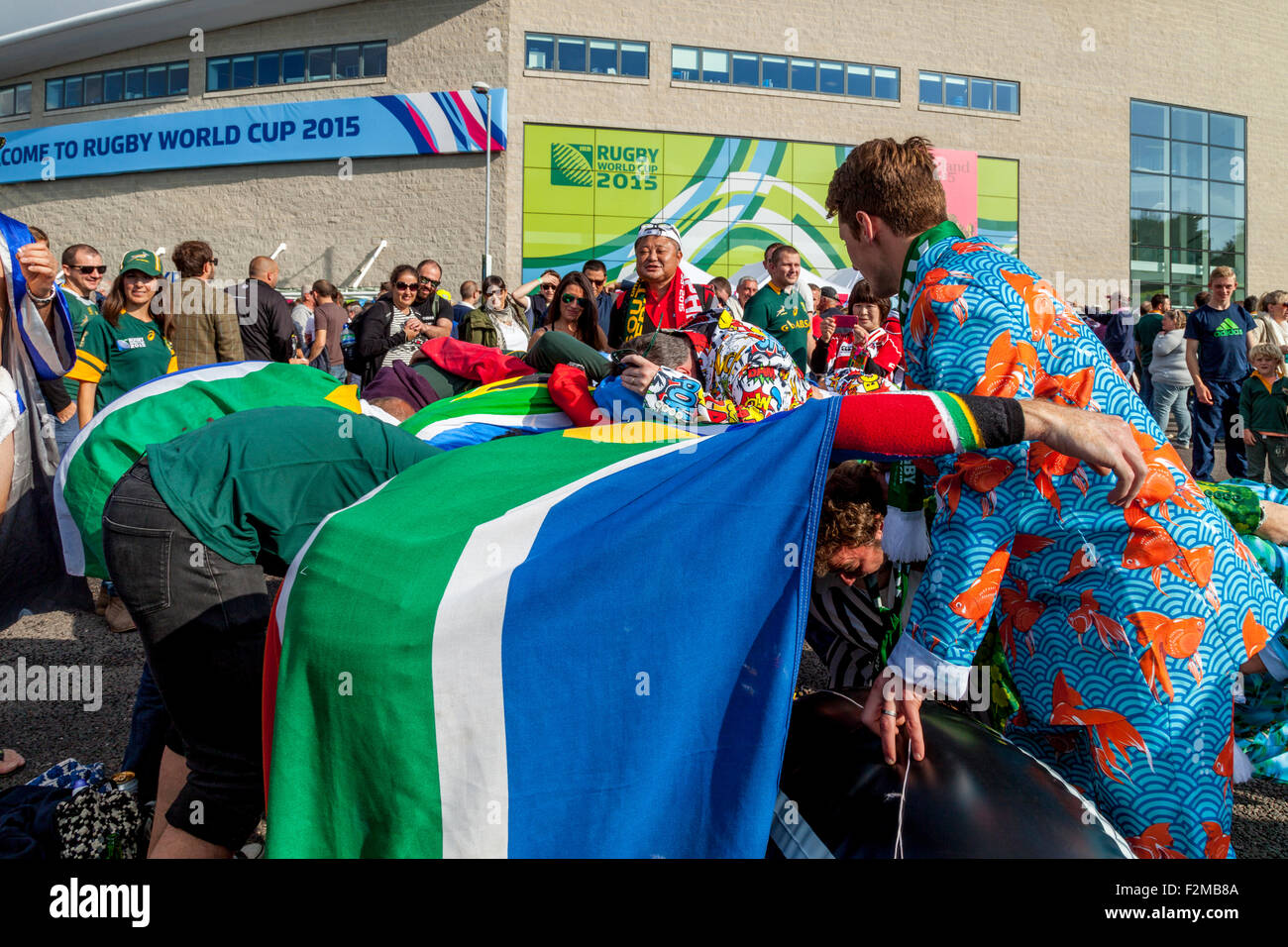 South African Rugby Fans Arrive To Watch Their Team Play Japan In Their ...