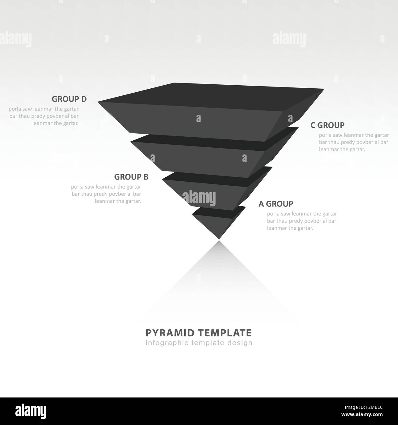 pyramid upside down infographic template black color balance Stock ...