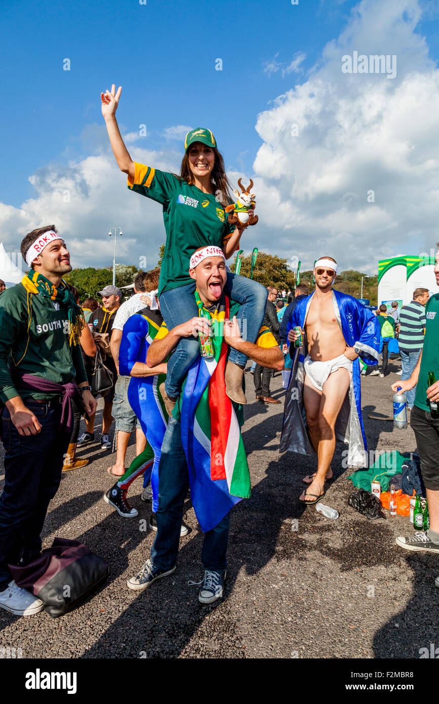 South African Rugby Fans Arrive To Watch Their Team Play Japan In Their ...