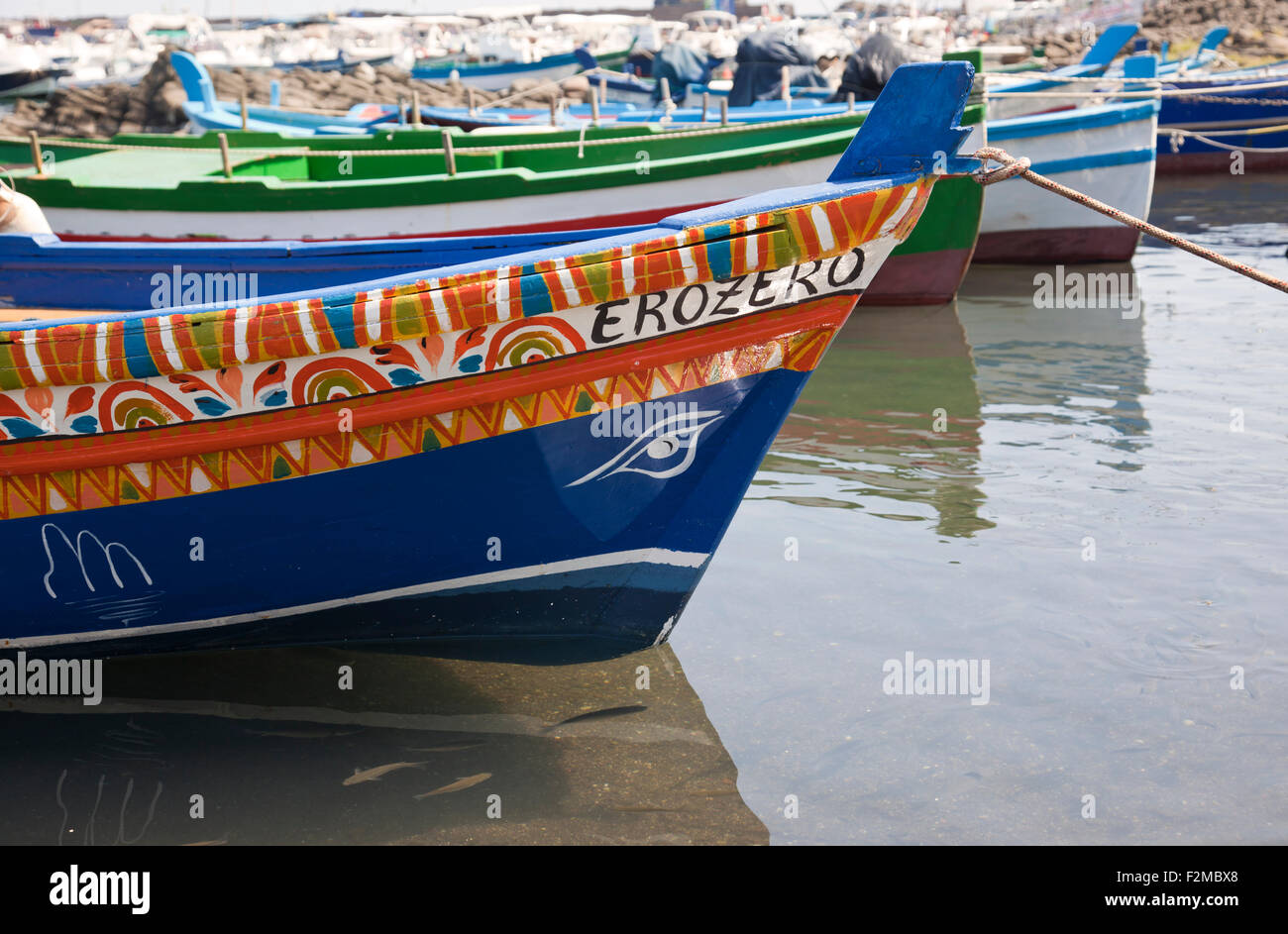 Colourful fishing boat in Aci Trezza, Sicily, Italy Stock Photo - Alamy