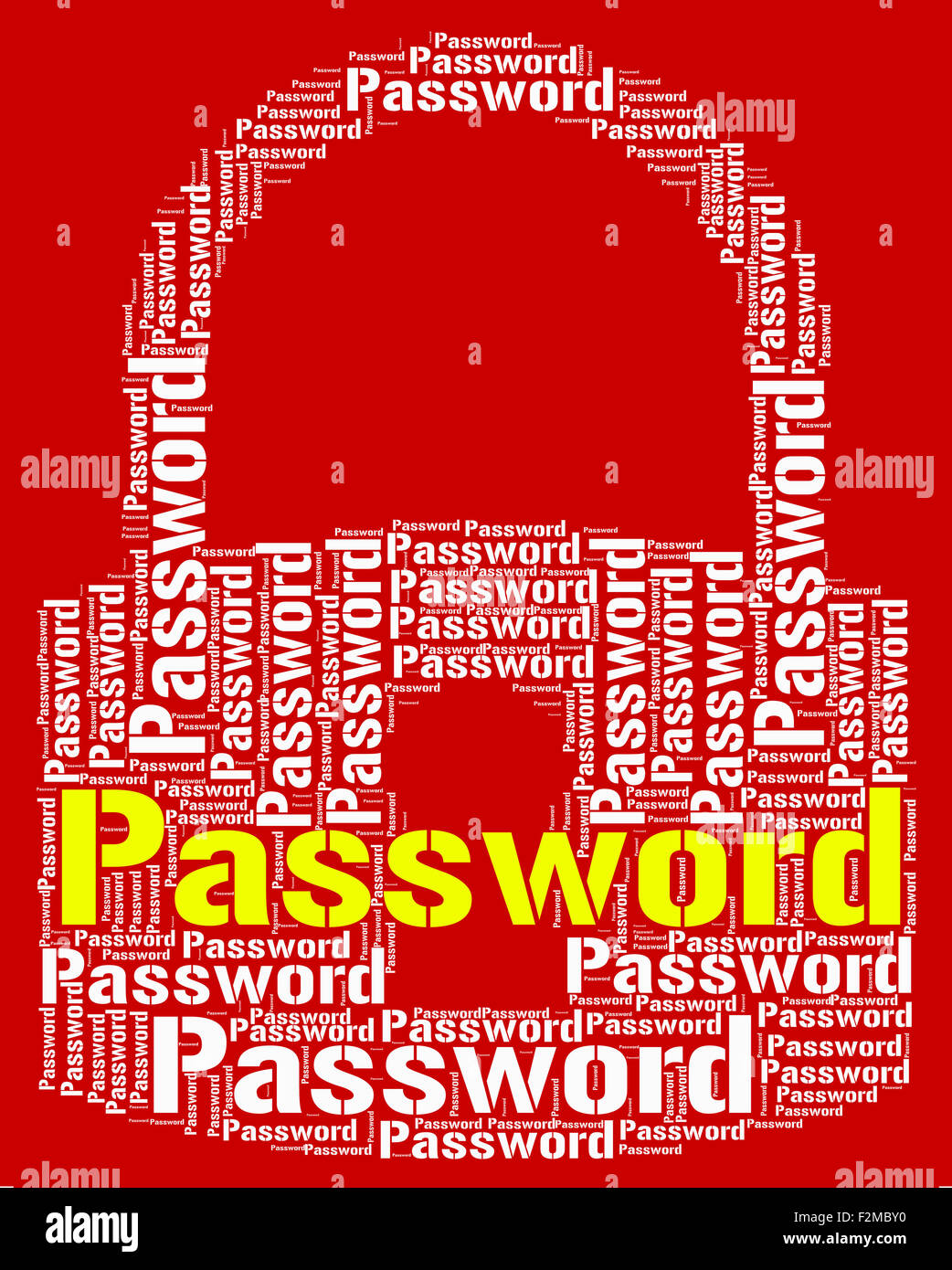 Password Lock Representing Log In And Wordcloud Stock Photo - Alamy