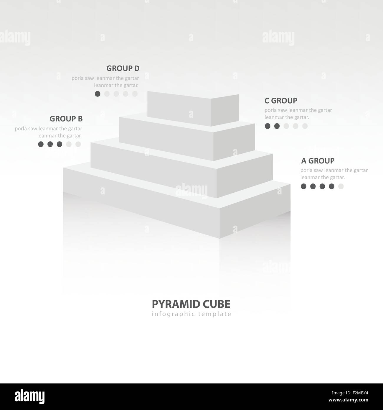 pyramid cube infographic side view white color balance Stock Vector ...