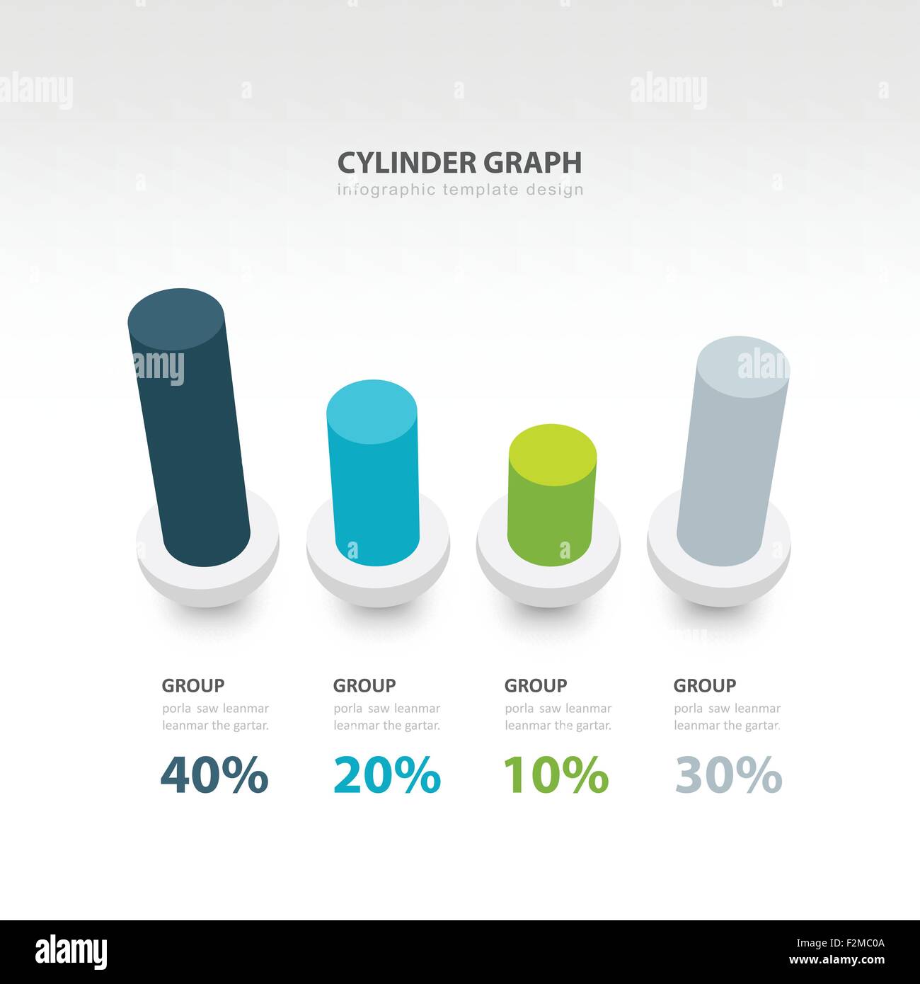 cylinder infographic 3d graph template 4 color Stock Vector Image & Art ...