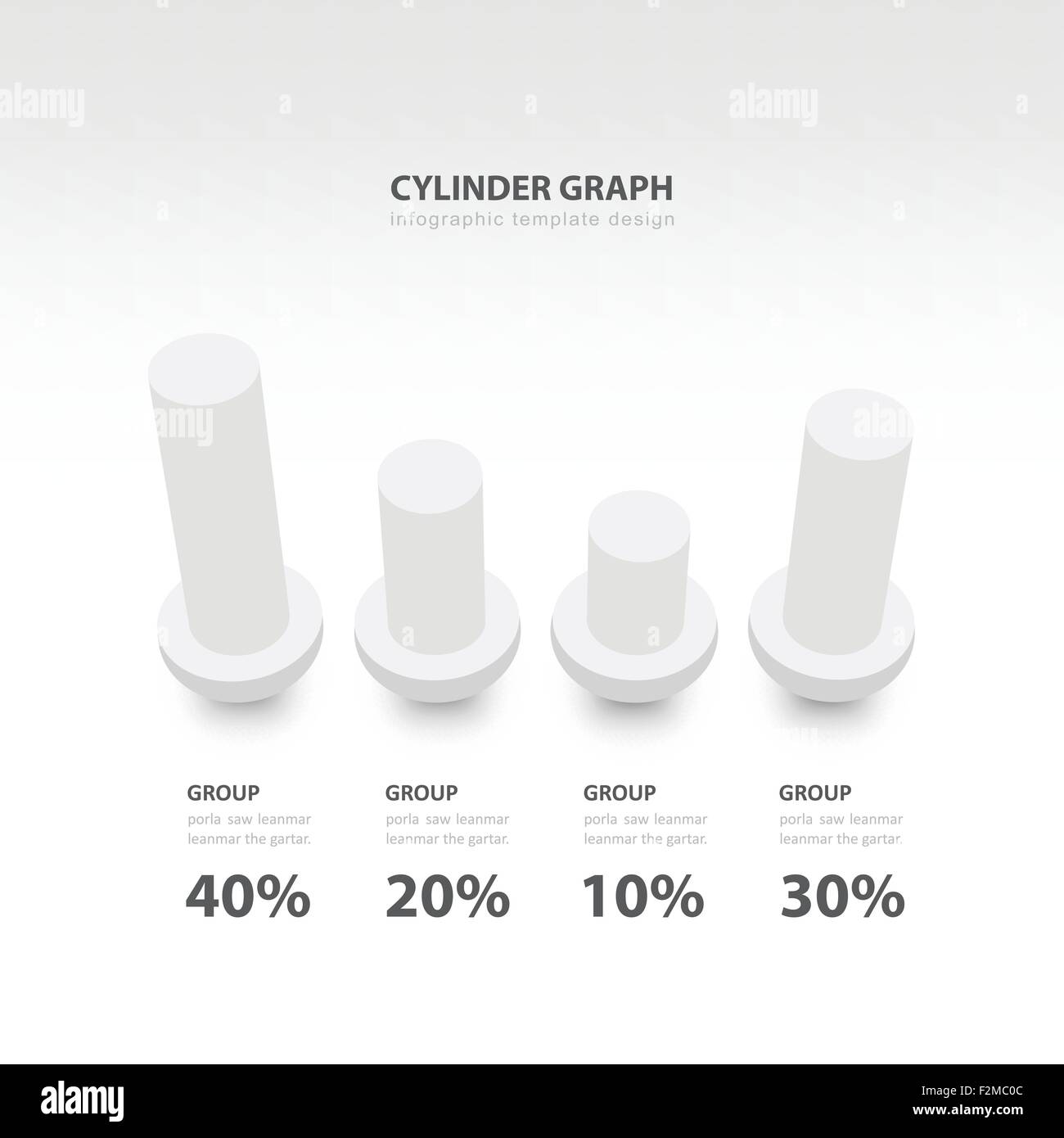 cylinder infographic 3d graph template white color balance Stock Vector ...