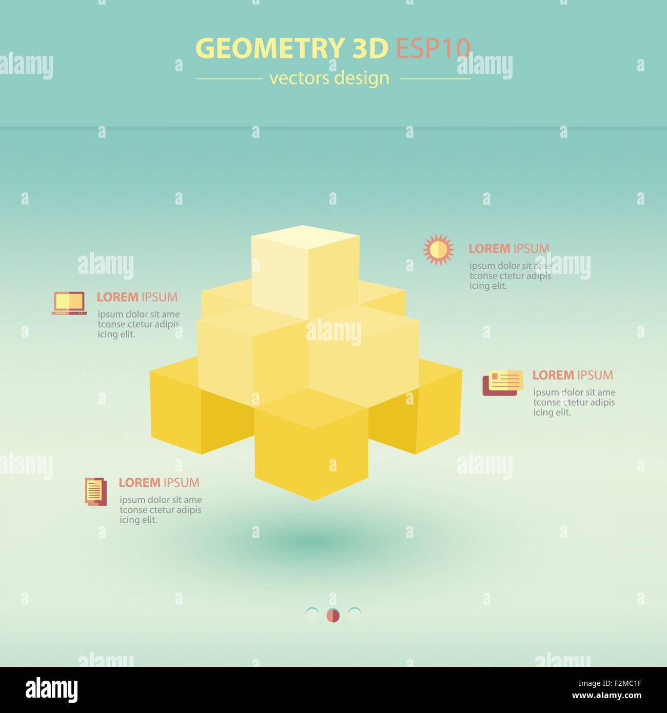 Geometry Abstract 3D Infographic And Icons Design Stock Vector Image ...